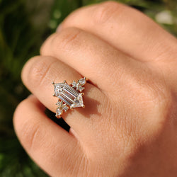 Buy Seven Stone Hexagon Engagement Ring In Cluster Style