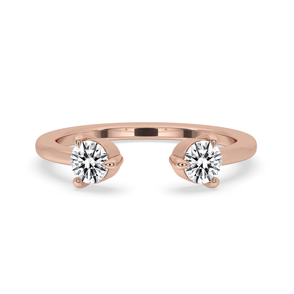 Open Gap 2 Stone Wedding Band